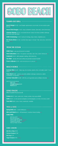 Menus – SOBO Beach