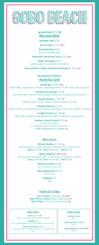 Menus – SOBO Beach